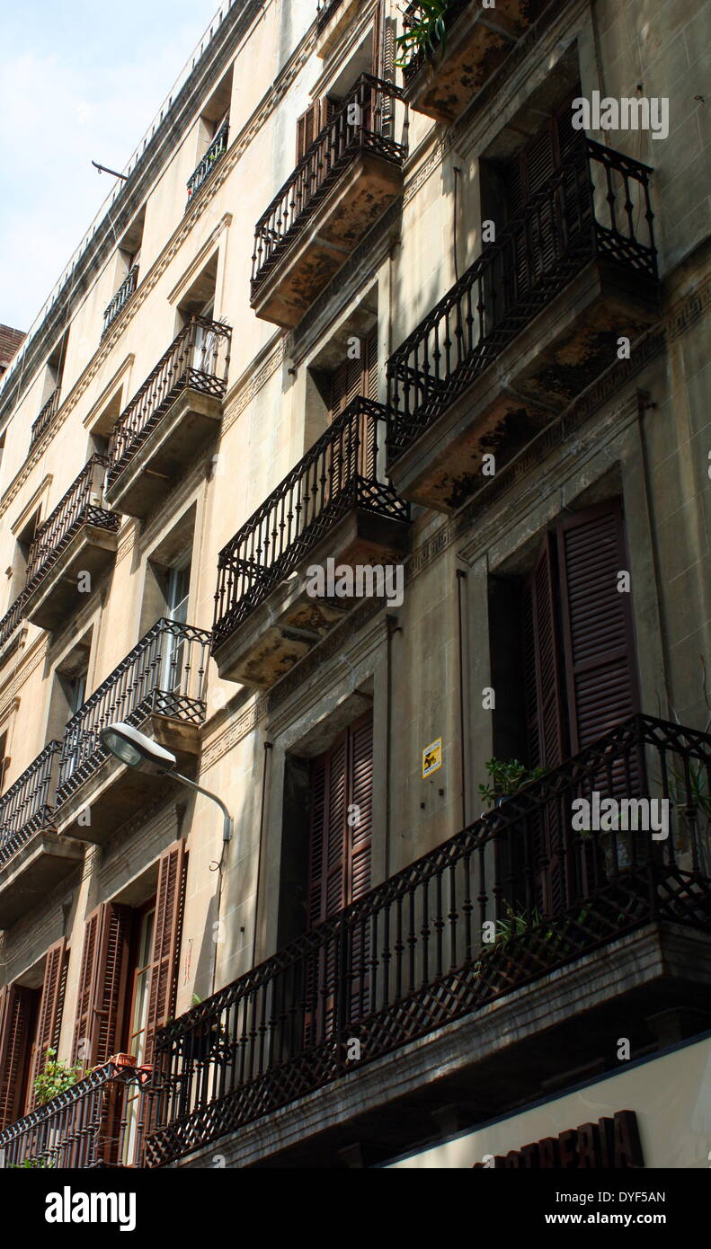 Traditional Spanish Apartment Building with Balcony. 2013 Stock Photo ...