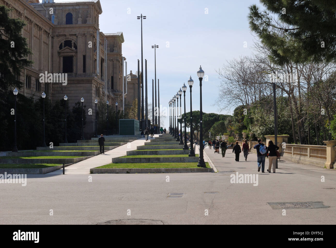 The National Museum of Catalan Art on Montjuic in Barcelona. Catalonia ...