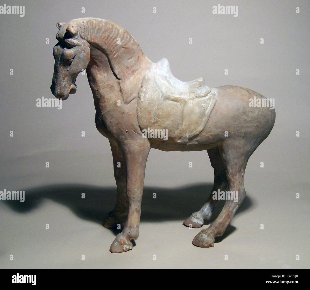Ancient China: Horse, Tang Dynasty, 618 -906 AD. Unglazed pottery Stock ...