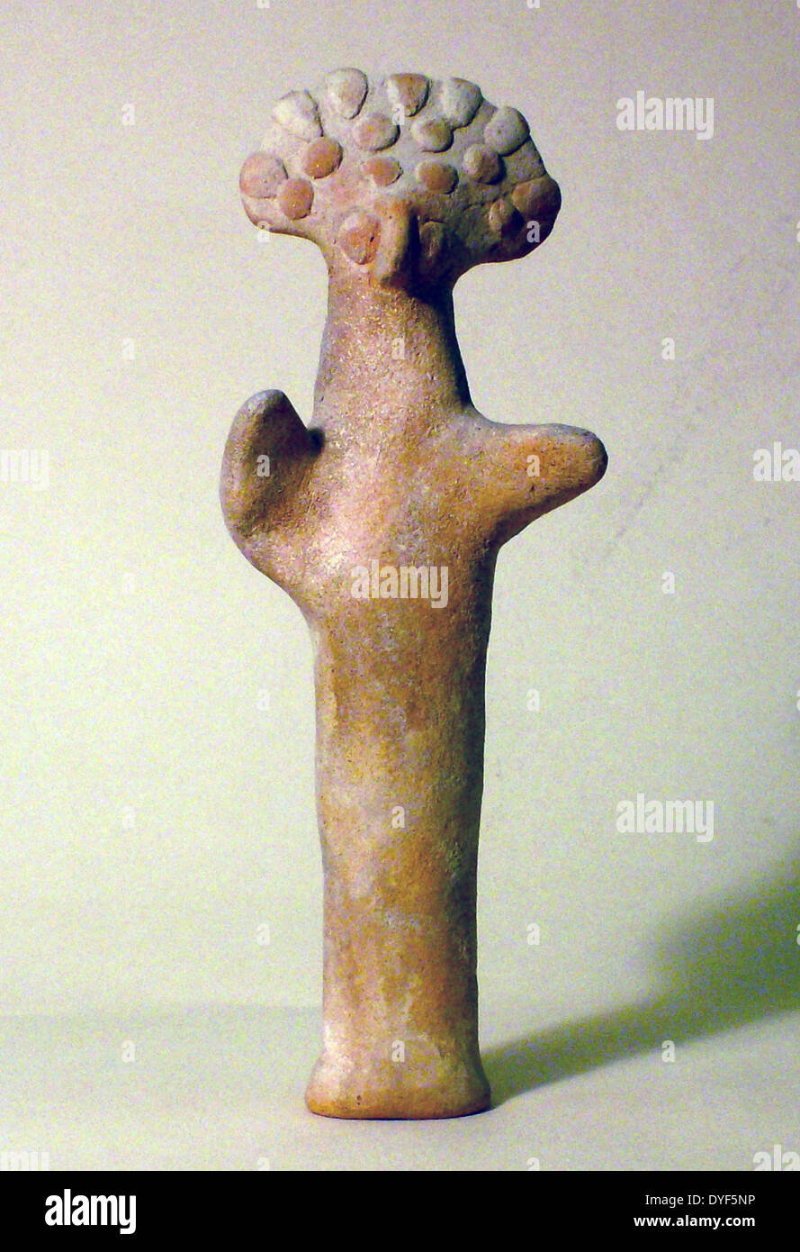 Terracotta standing figurine, from Syria, Iron Age, 700-800 BC Stock ...