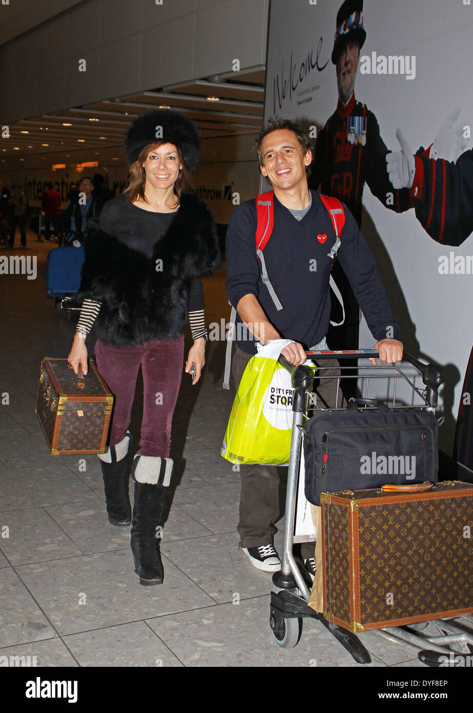 Tara Palmer-Tomkinson arrives at Heathrow Airport with personalized ...