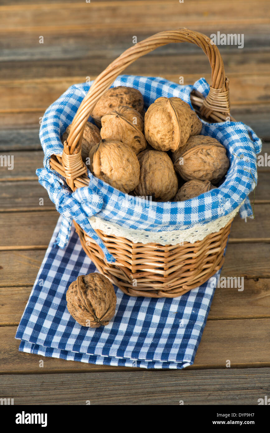 Walnuts in little basket hi-res stock photography and images - Alamy