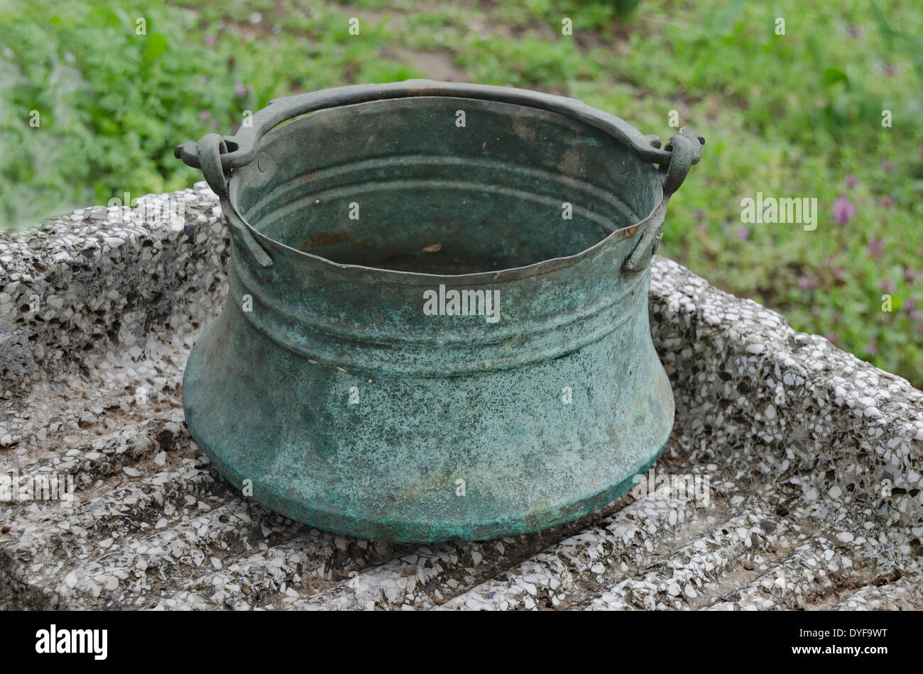 Cooper cauldron for water and other liquid Stock Photo - Alamy