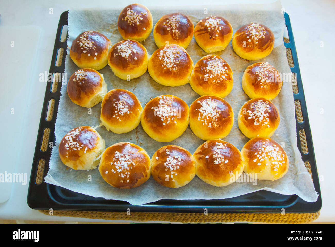Pulla, sweet rolls, just out of the oven, Finland, Europe Stock Photo ...