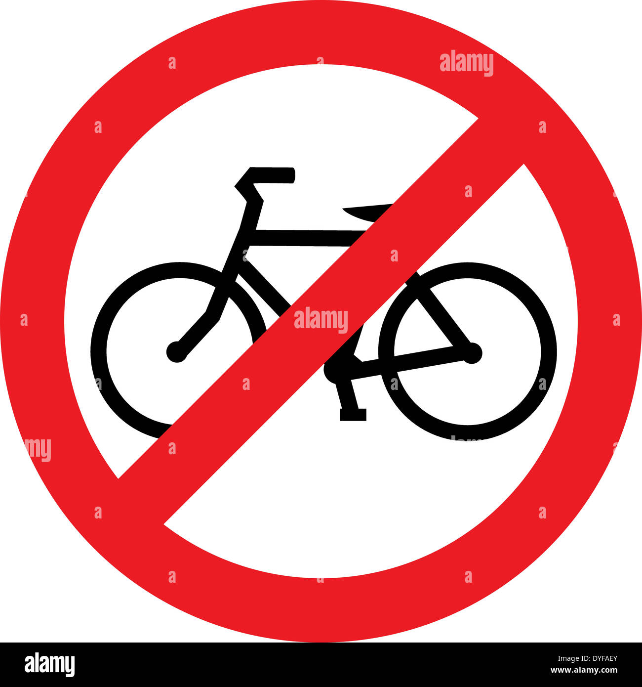 No bicycle street sign Stock Photo: 68564355 - Alamy