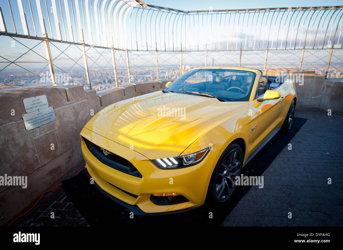 Manhattan, New York, USA. 16th Apr, 2014. Ford places a 2015 Mustang ...