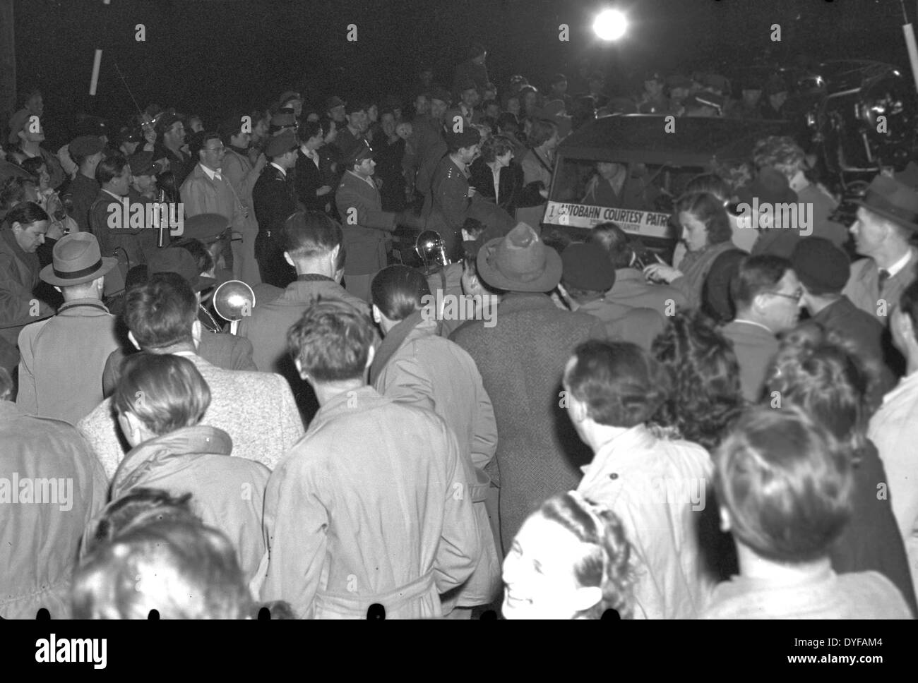 The end of the Berlin Blockade - People are celebrating in the night of ...