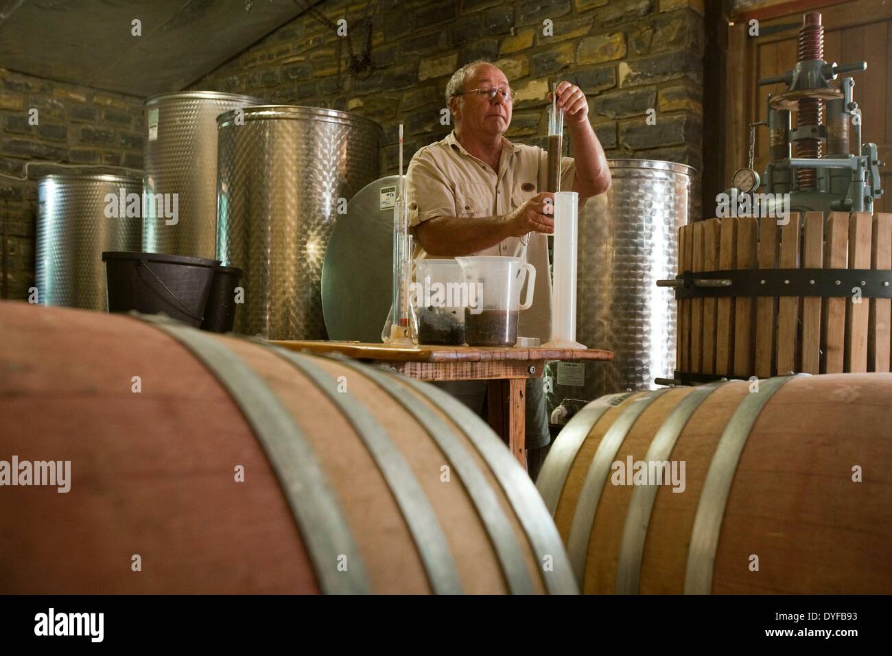 Winemaker Allen Walkden-Davis grows wine on his farm Neuras at the edge ...