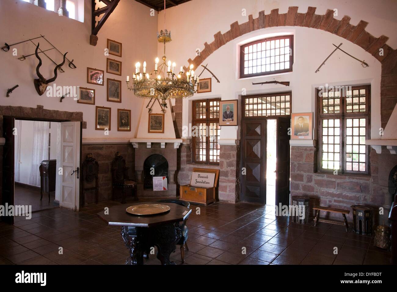 Interior view of a room at Duwisib Castle, which was built in 1908/1909 ...