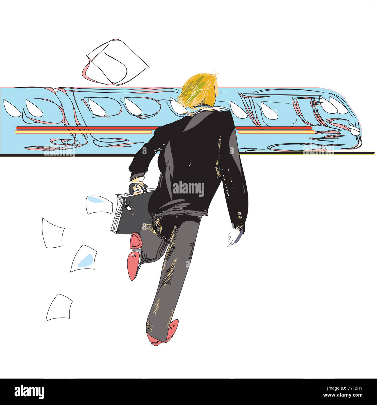 Man running catch train hi-res stock photography and images - Alamy