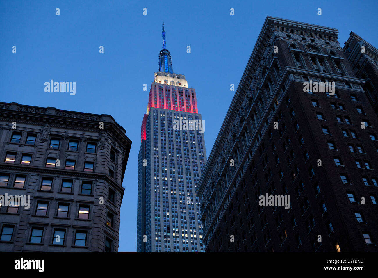 The Empire State Building lit in red white and blue on Presidents Day ...