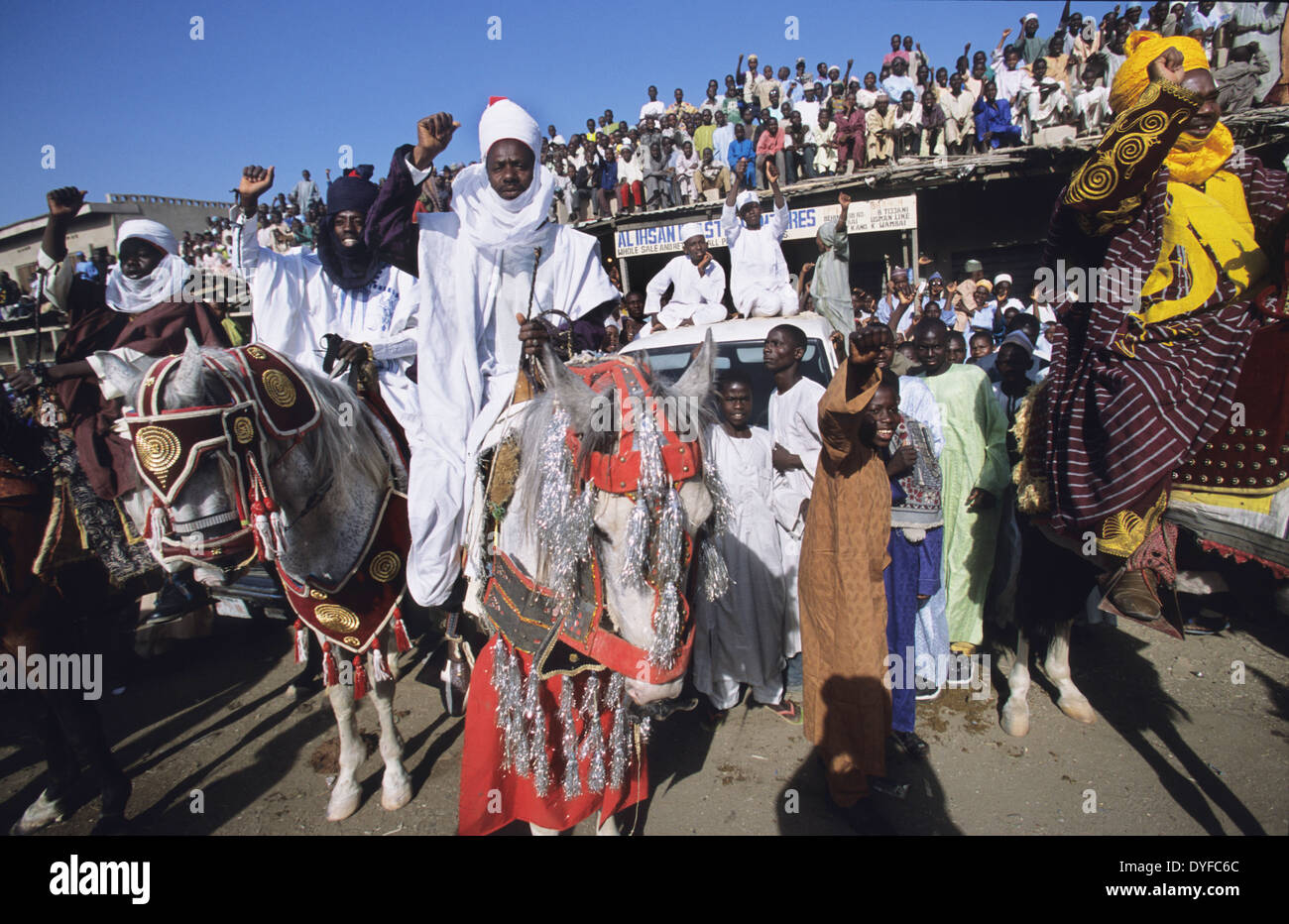Durbar Fantasia festival. Traditional Husa homage to the Emir of Kano ...