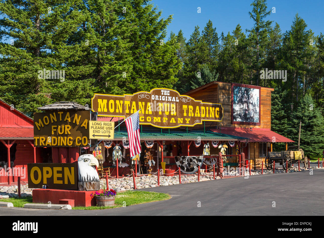 The Montana Fur Trading Company storefront at Martin City, Montana, USA ...