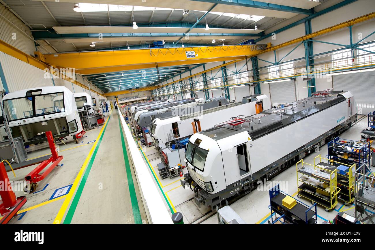Munich, Germany. 16th Apr, 2014. New Vectron locomotives at the ...