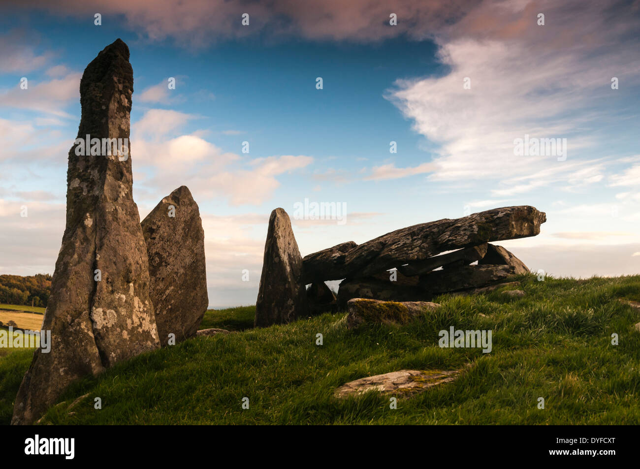 Chambered cairn at Cairnholy, Dumfries and Galloway Scotland Stock ...