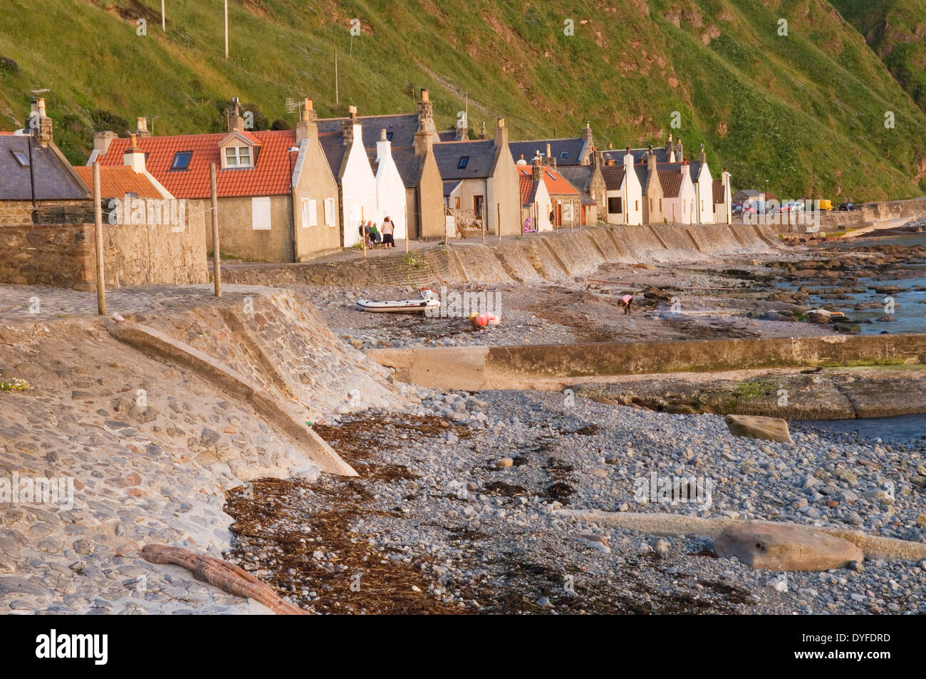The village of Crovie at sunset, Aberdeenshire, Scotland Stock Photo ...