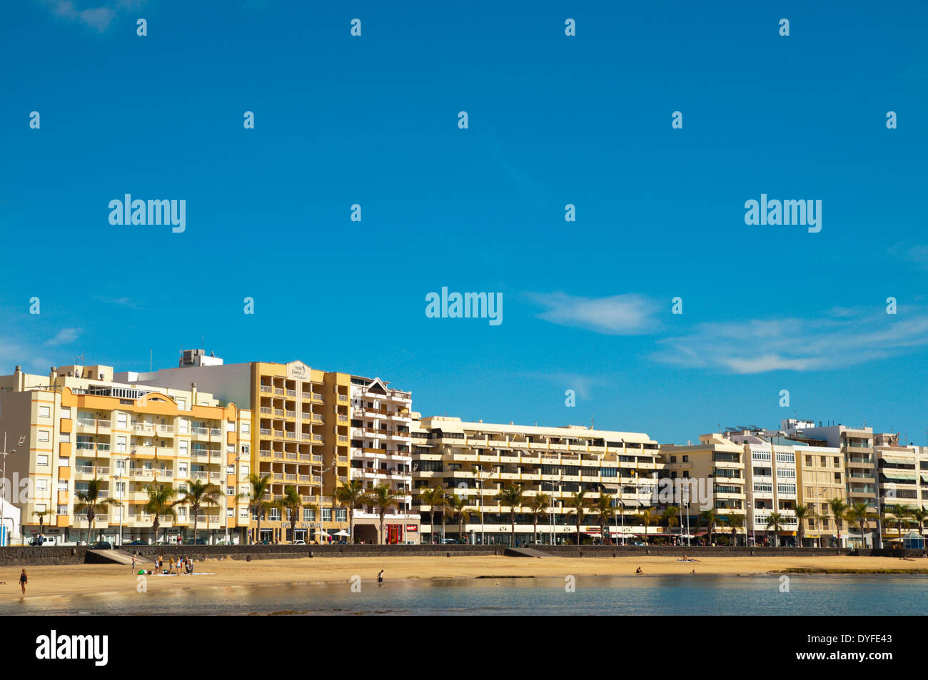Hotel Diamar and other buildings in front of Playa del Reducto beach ...