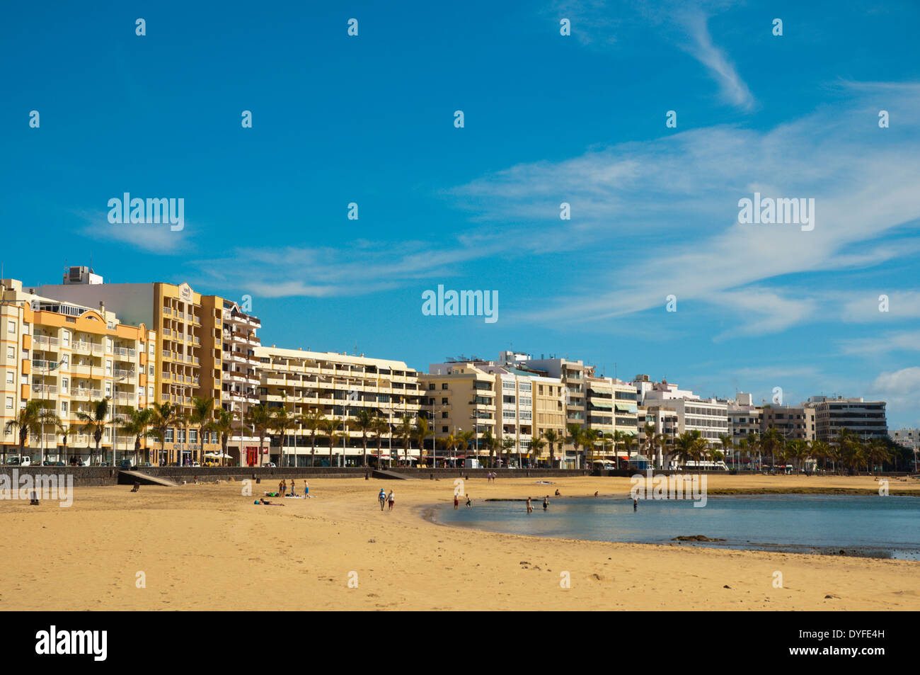 Hotel Diamar and other buildings in front of Playa del Reducto beach ...