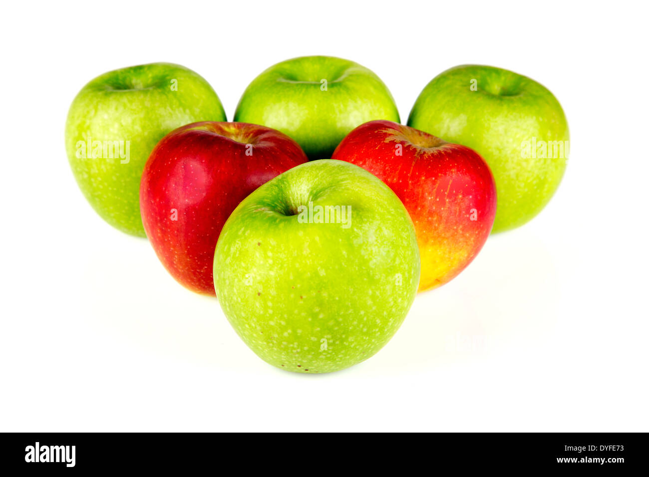 Sliced red and green apple isolated on white Stock Photo - Alamy