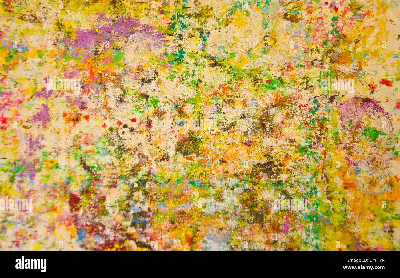 dirty color on wood background Stock Photo - Alamy