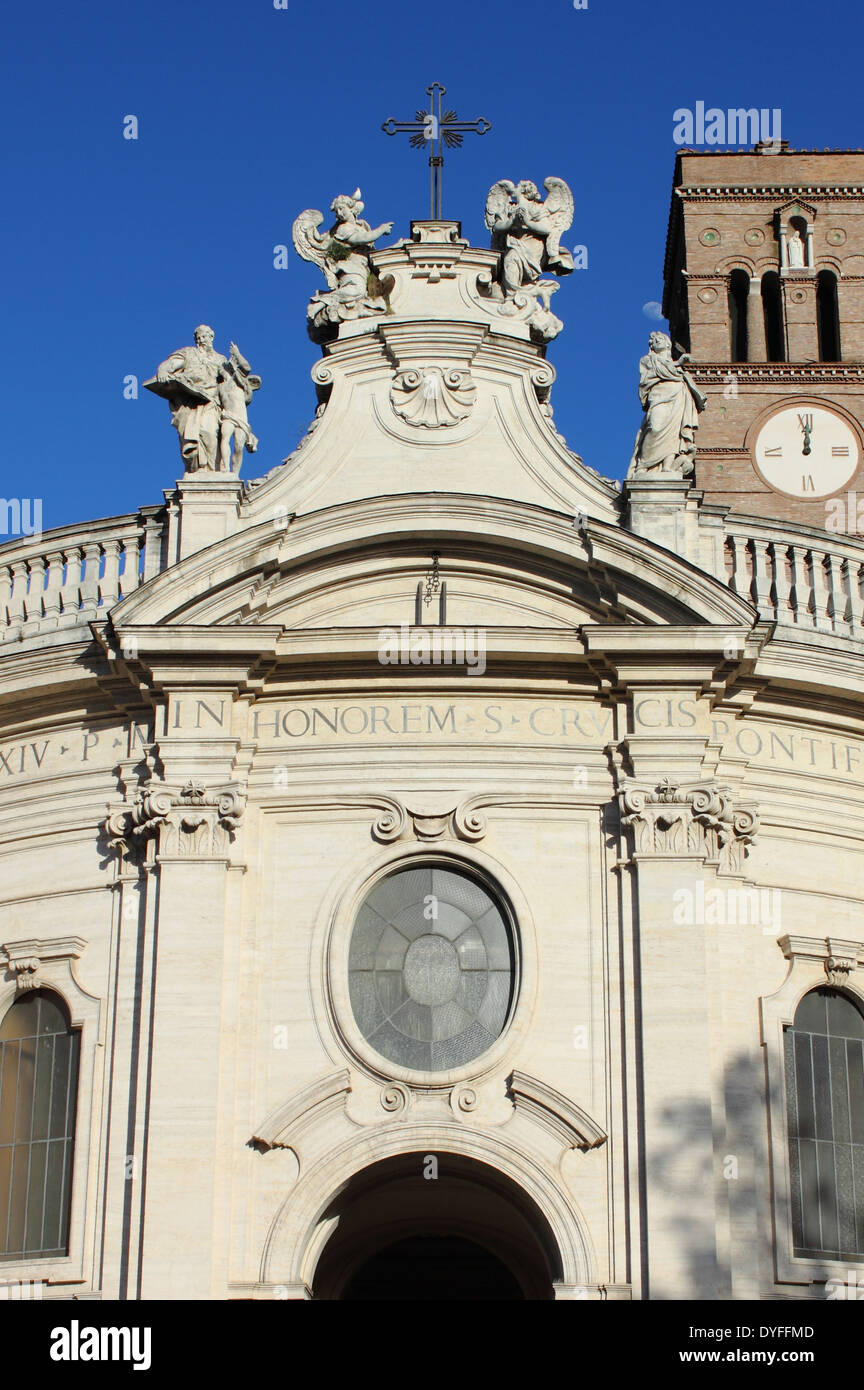 Facade of Holy Cross in Jerusalem Basilica in Rome, Italy Stock Photo ...