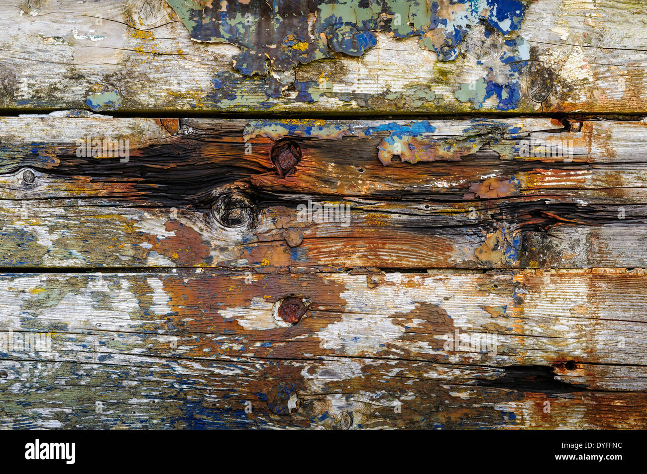 Close up detail from an old abandoned ferry on the beach at Borve ...