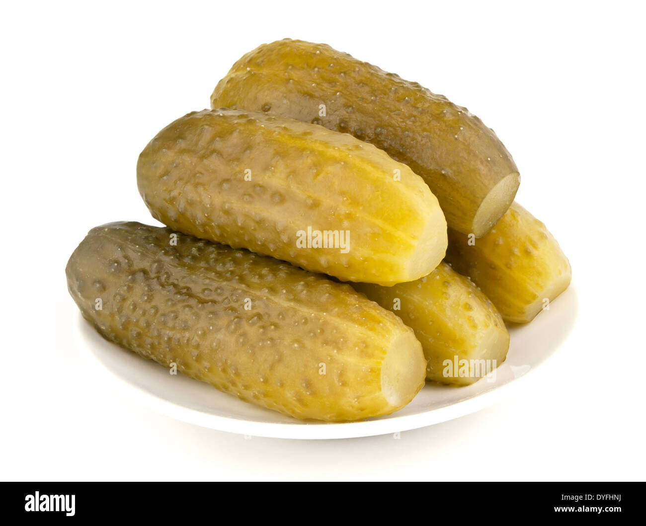 Pickles on white background Stock Photo - Alamy
