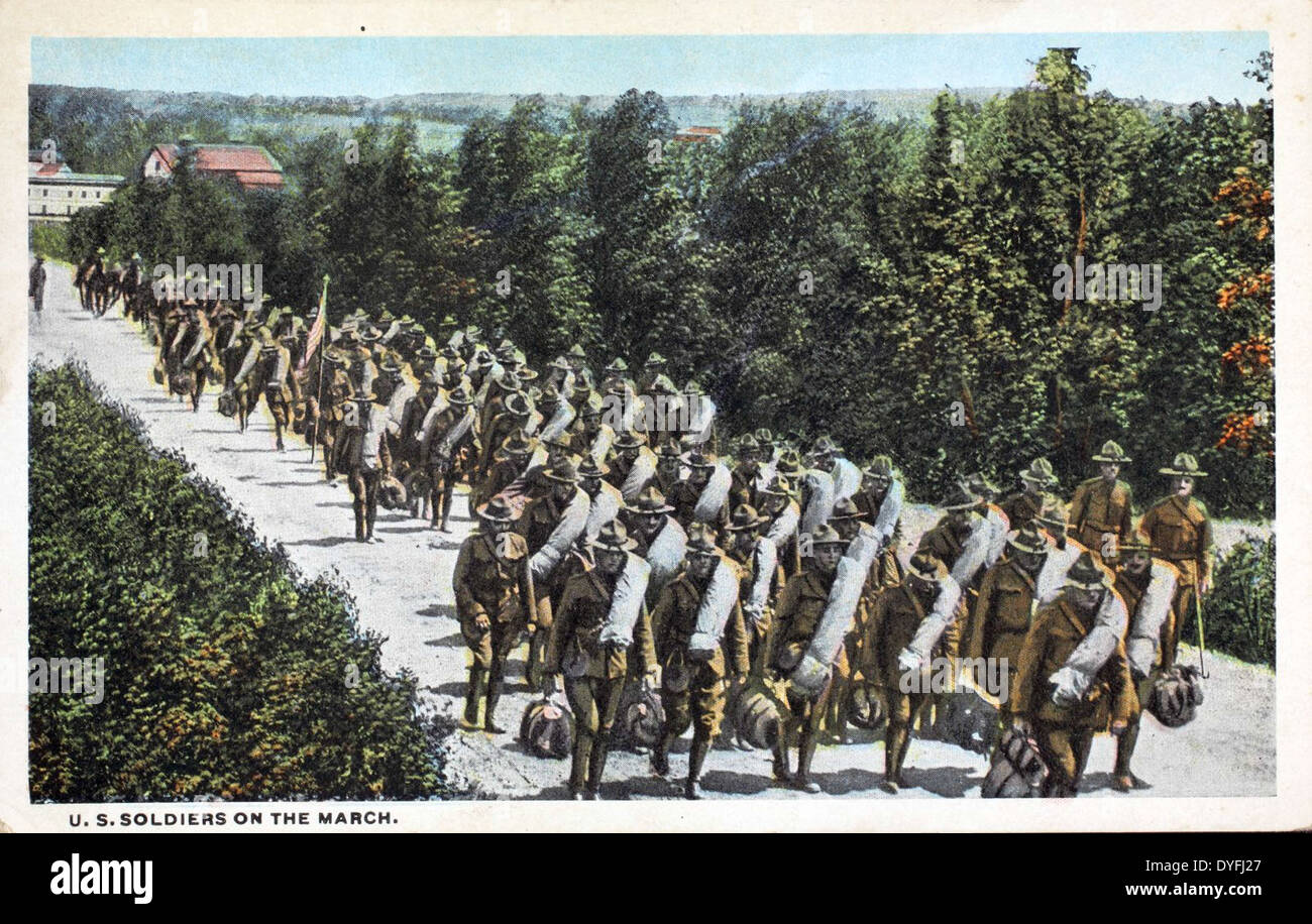 This image depicts U.S. soldiers during a march, likely part of a ...