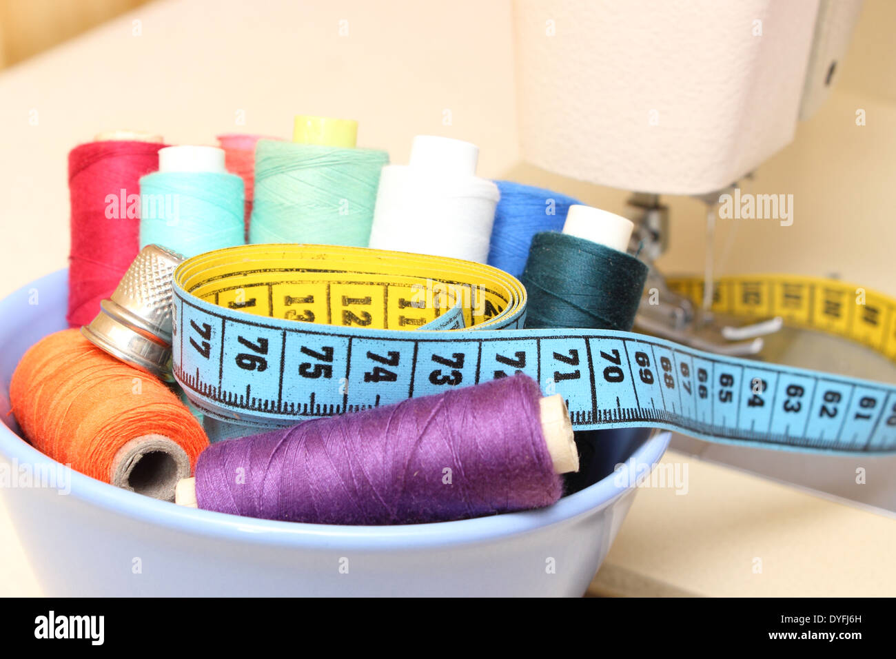 Sewing machine closeup measuring tape hi-res stock photography and ...