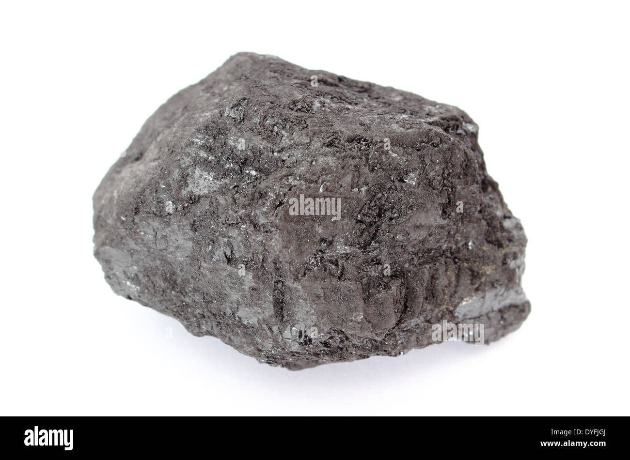 Large coal lump isolated on white background Stock Photo - Alamy