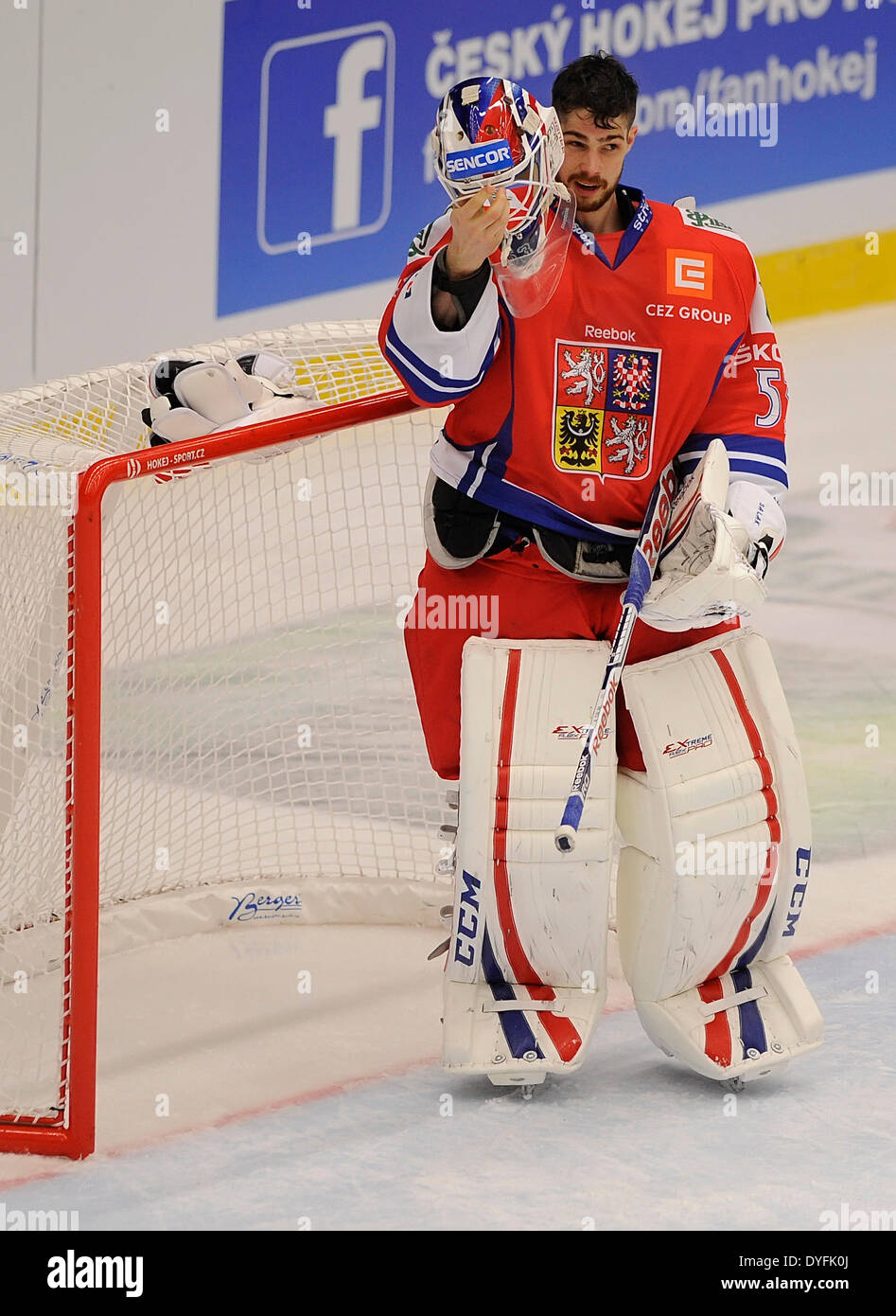 Havlickuv Brod, Czech Republic. 16th April 2014. Czech goalkeeper ...