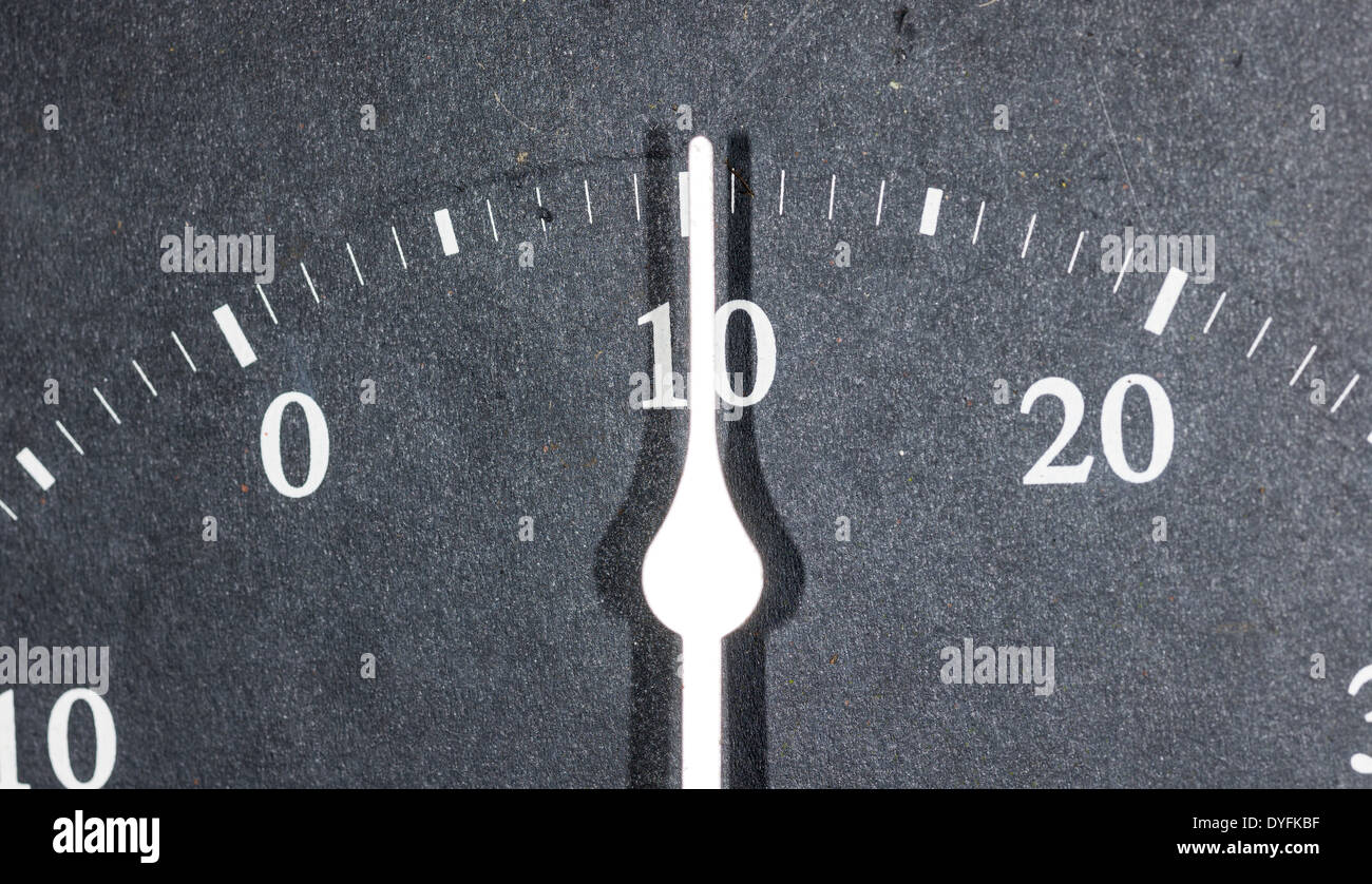 Garden thermometer showing a temperature of 10 degrees centigrade Stock ...