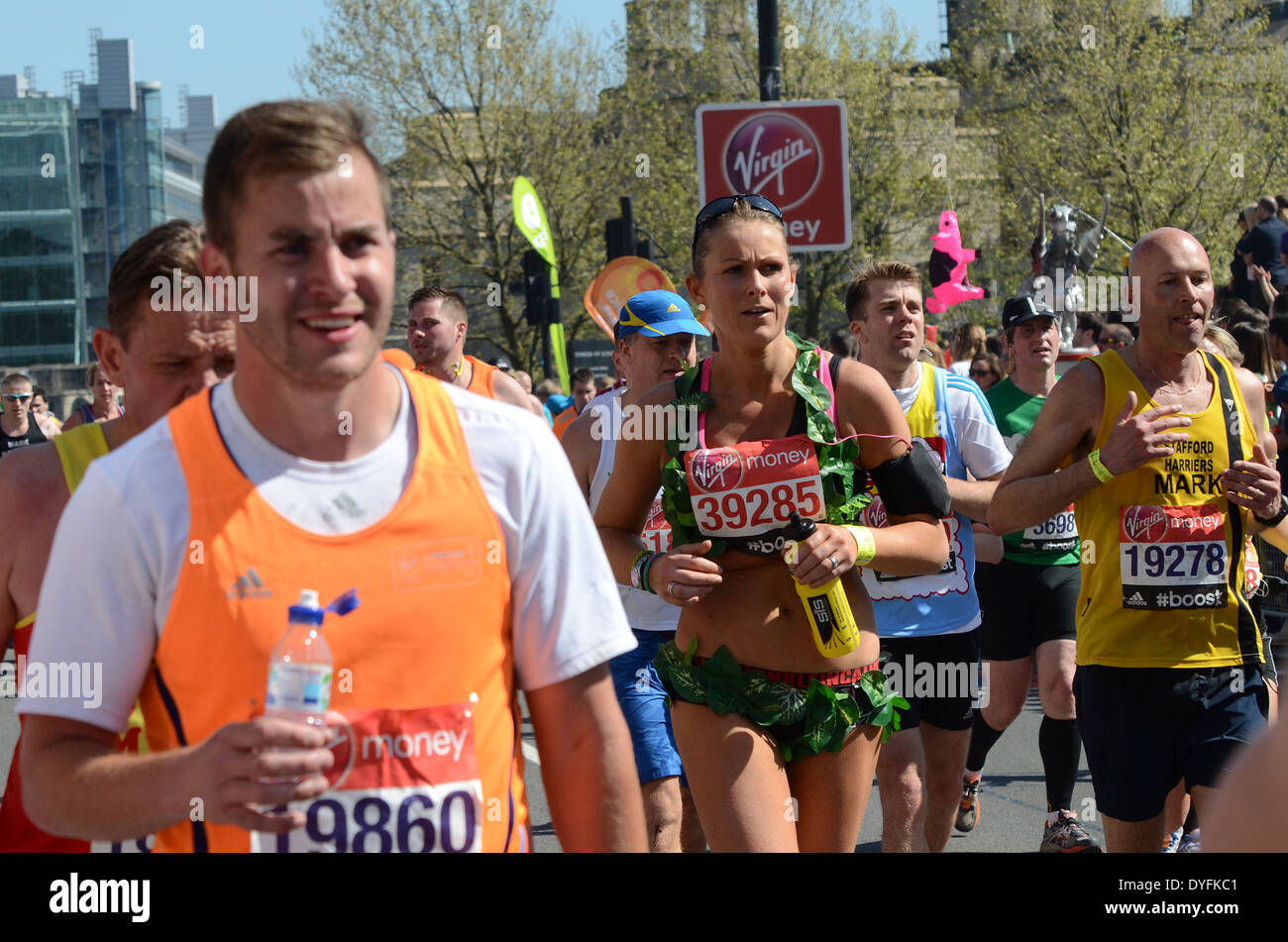 Fun runners at the London Marathon 2014 Stock Photo - Alamy