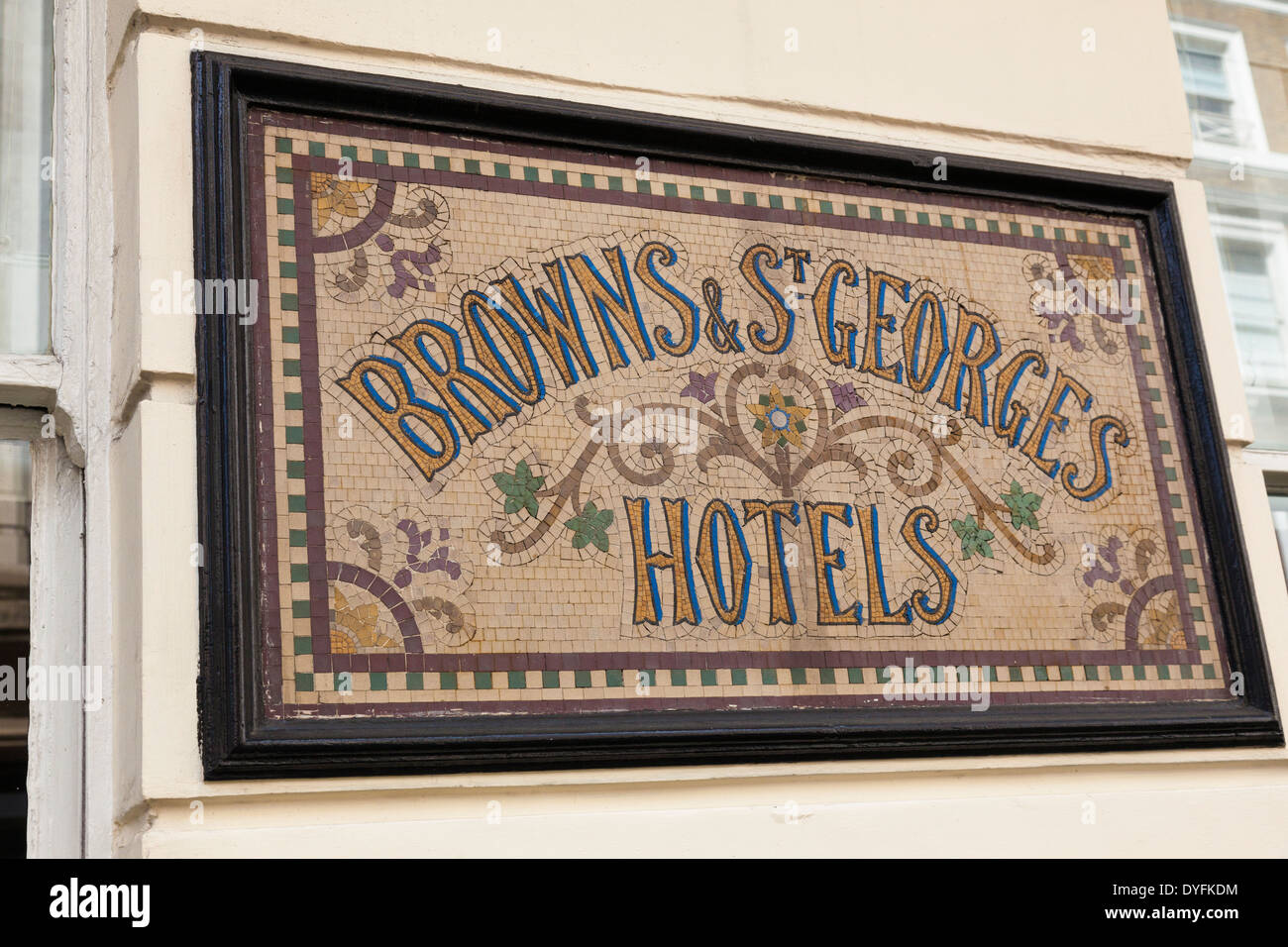 Sign, Browns & St Georges Hotels, Albermarle Street, London, UK Stock ...