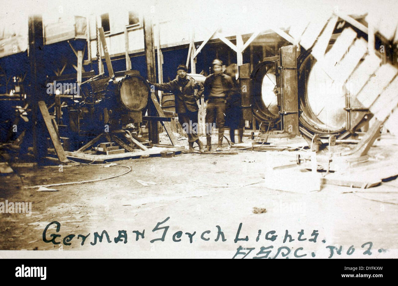 The German search lights were used during World War II to locate and ...