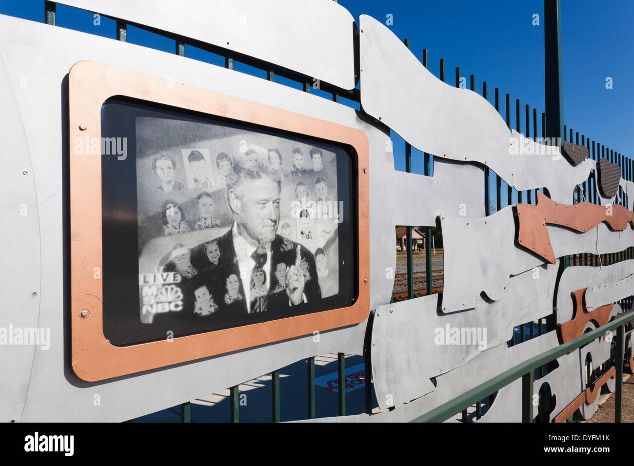USA, Arkansas, Hope, birthplace of former President Bill Clinton, mural ...