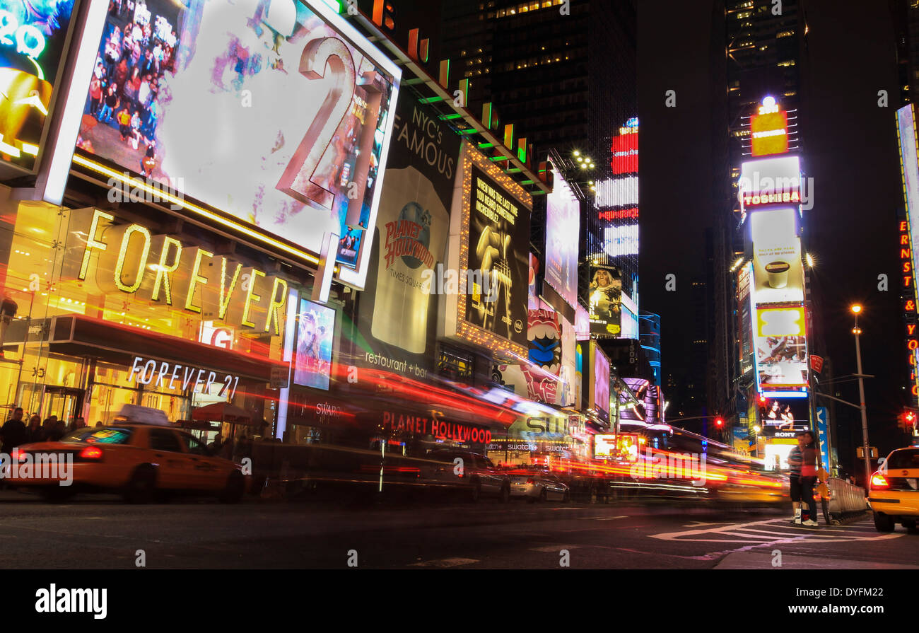 Cars and taxis in Times Square, New York, USA Stock Photo - Alamy