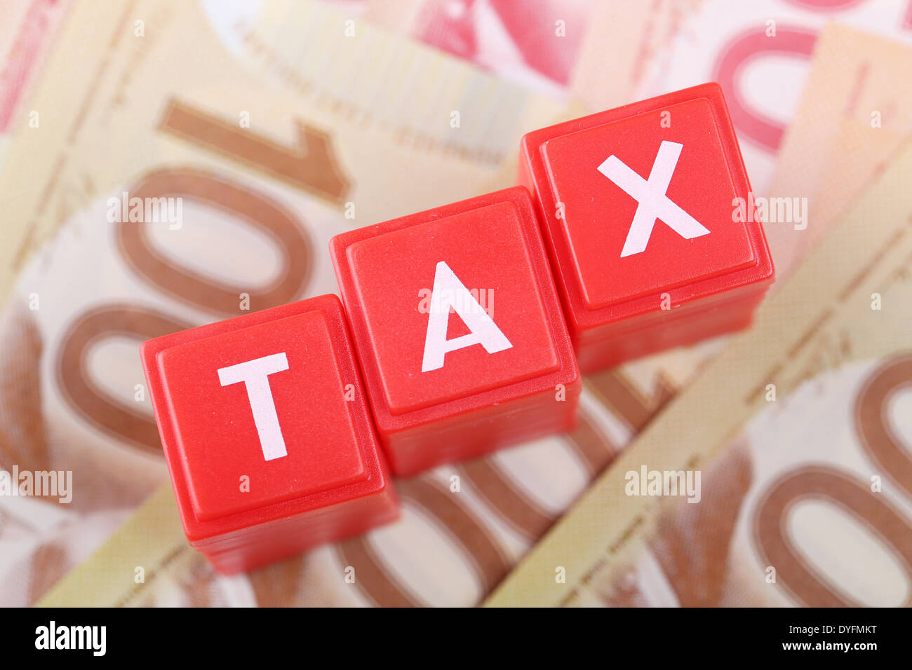 Word tax on cube hi-res stock photography and images - Alamy