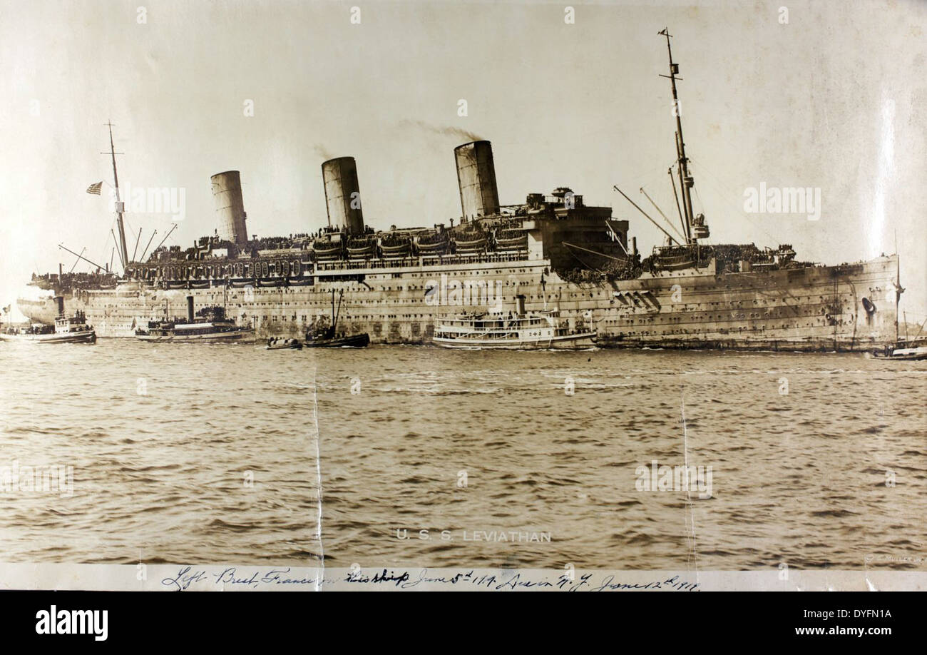 The USS Leviathan (ID-1326) was an ocean liner converted for military ...