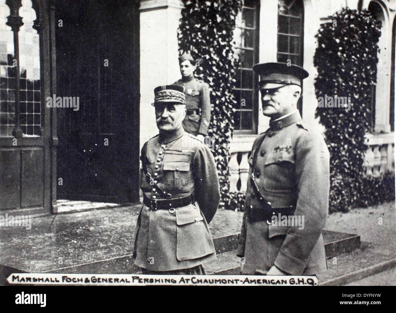 Marshal Ferdinand Foch and General John J. Pershing are seen at ...