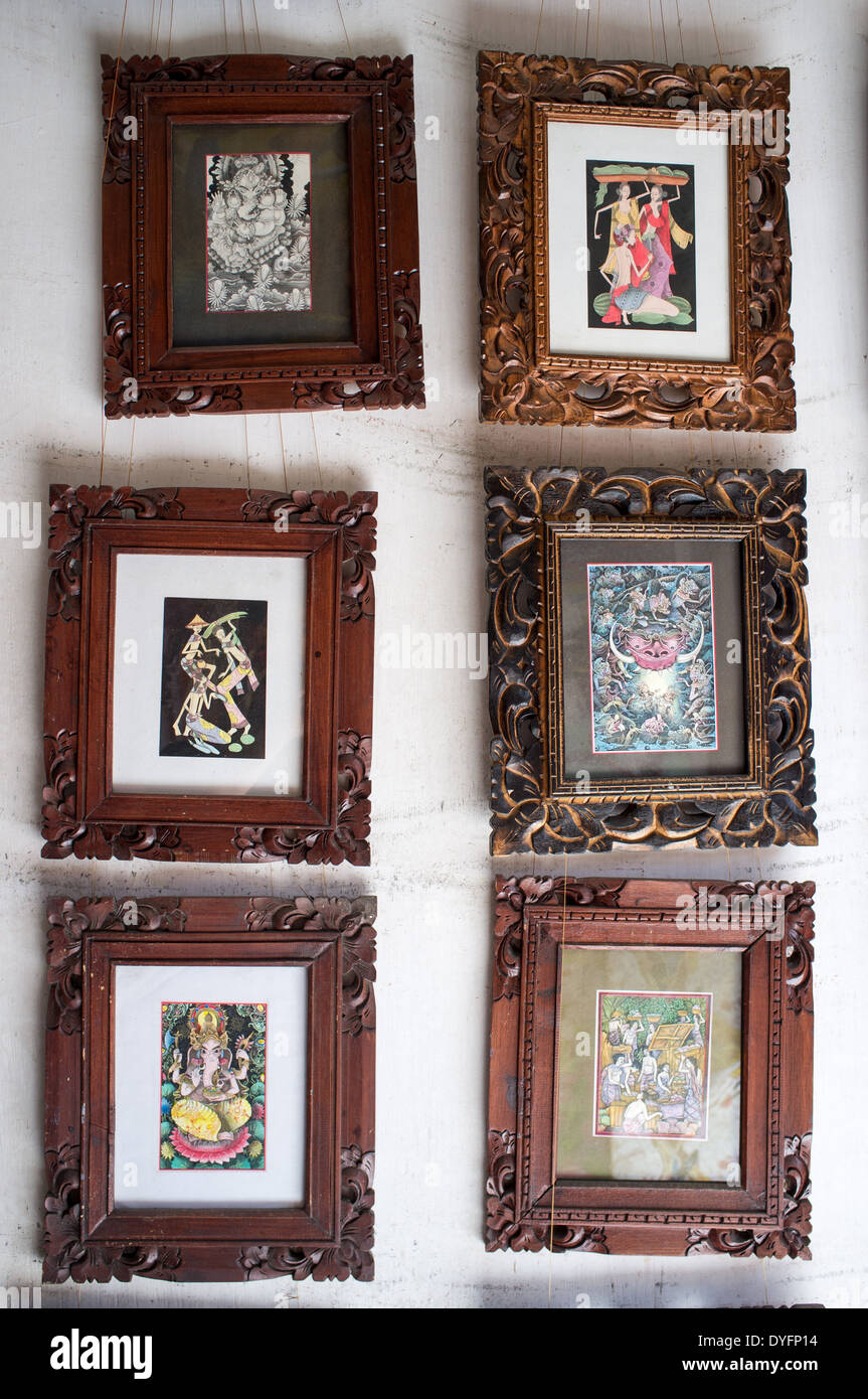 Paintings by local artists for sale in Ubud, Bali, Indonesia Stock ...