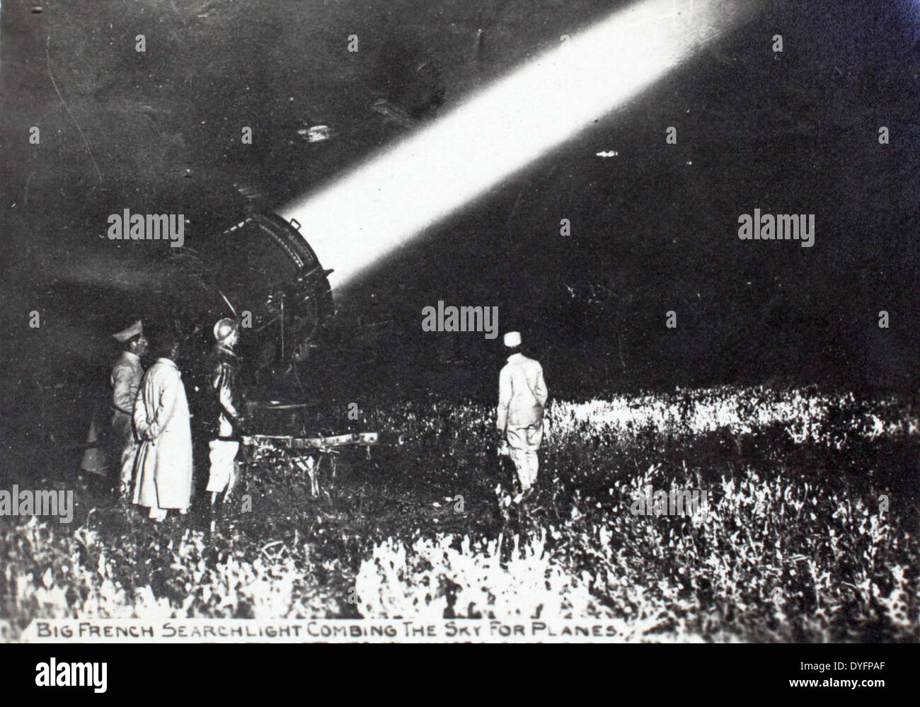 Big French Searchlight Combing the Sky for Planes Stock Photo - Alamy