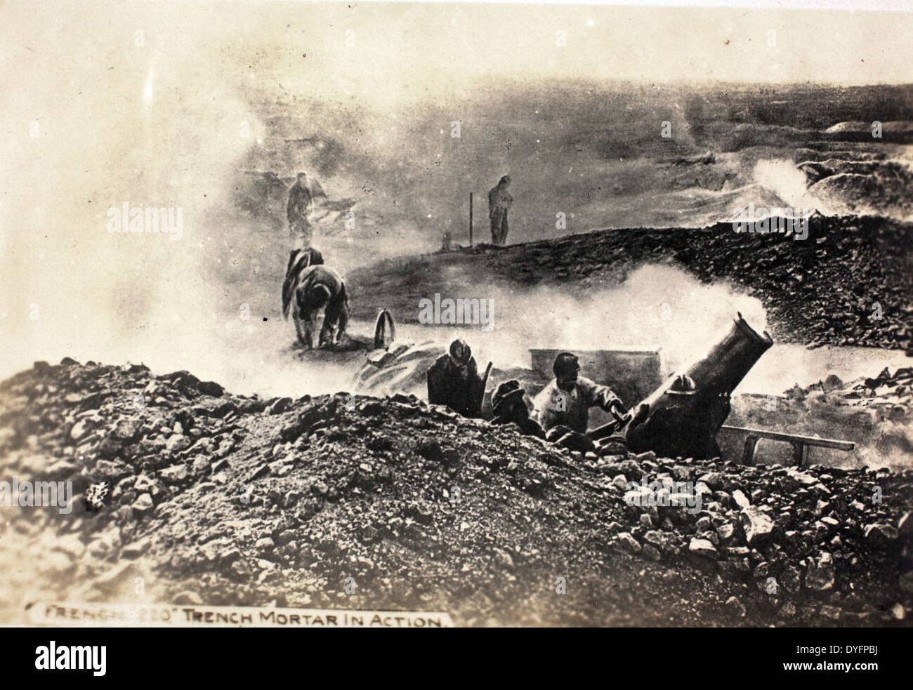 French ""220"" Trench Mortar in Action Stock Photo - Alamy