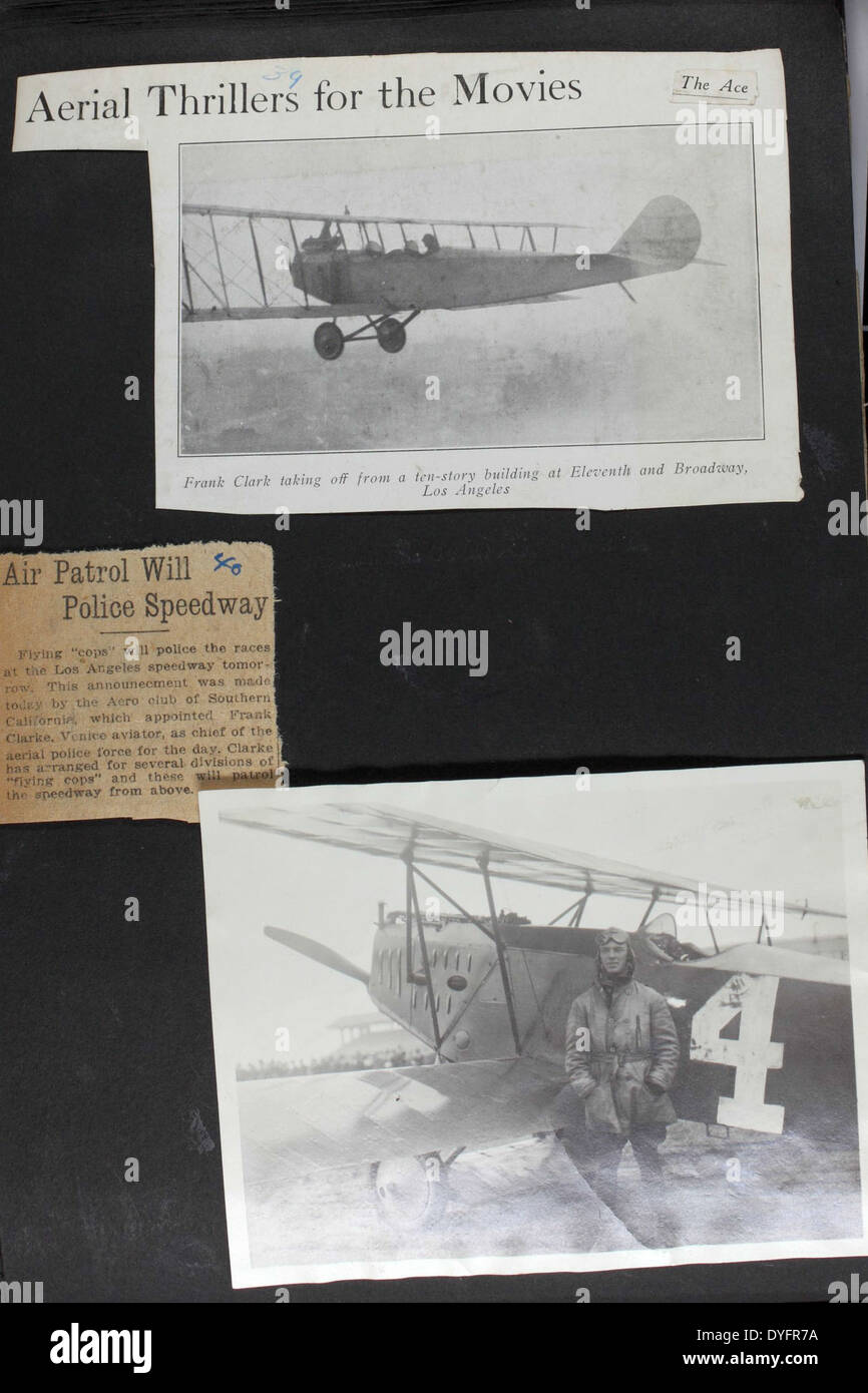 Frank Clarke, a Hollywood stunt pilot and barnstormer, performed daring ...