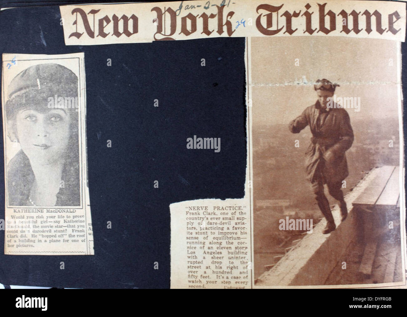 Frank Clarke, a noted barnstormer and stunt pilot, is captured in this ...