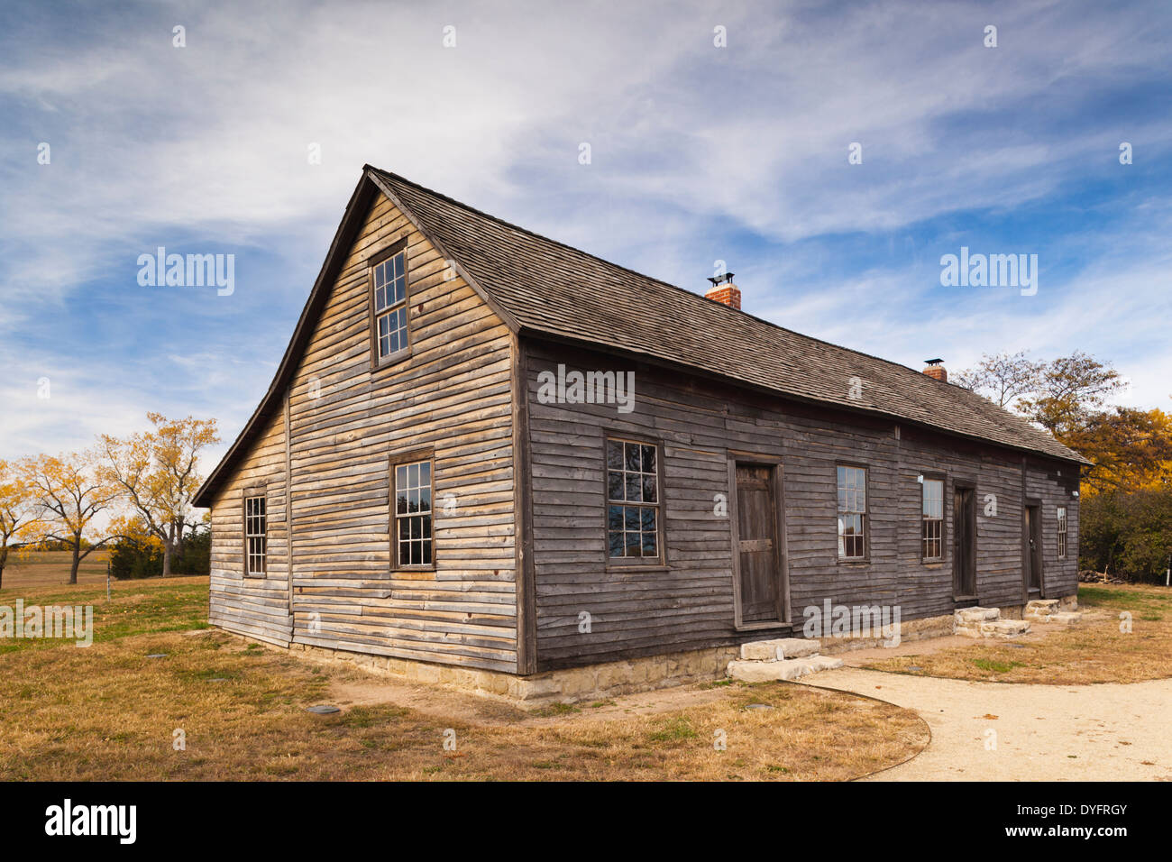 USA, Kansas, Hanover, Hollenburg Pony Express Station State Historic ...