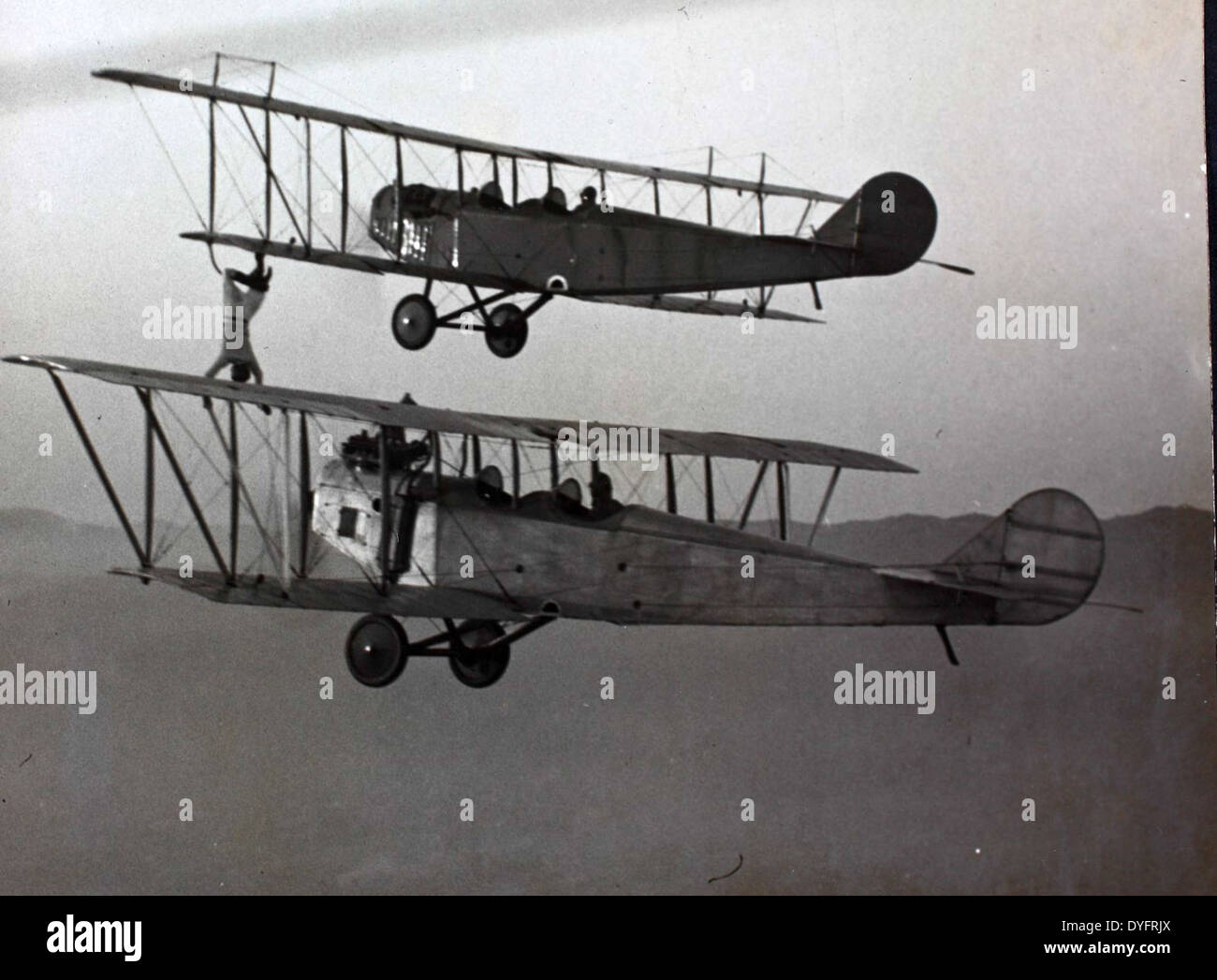 This image shows Frank Clarke, a renowned barnstormer and stunt pilot ...