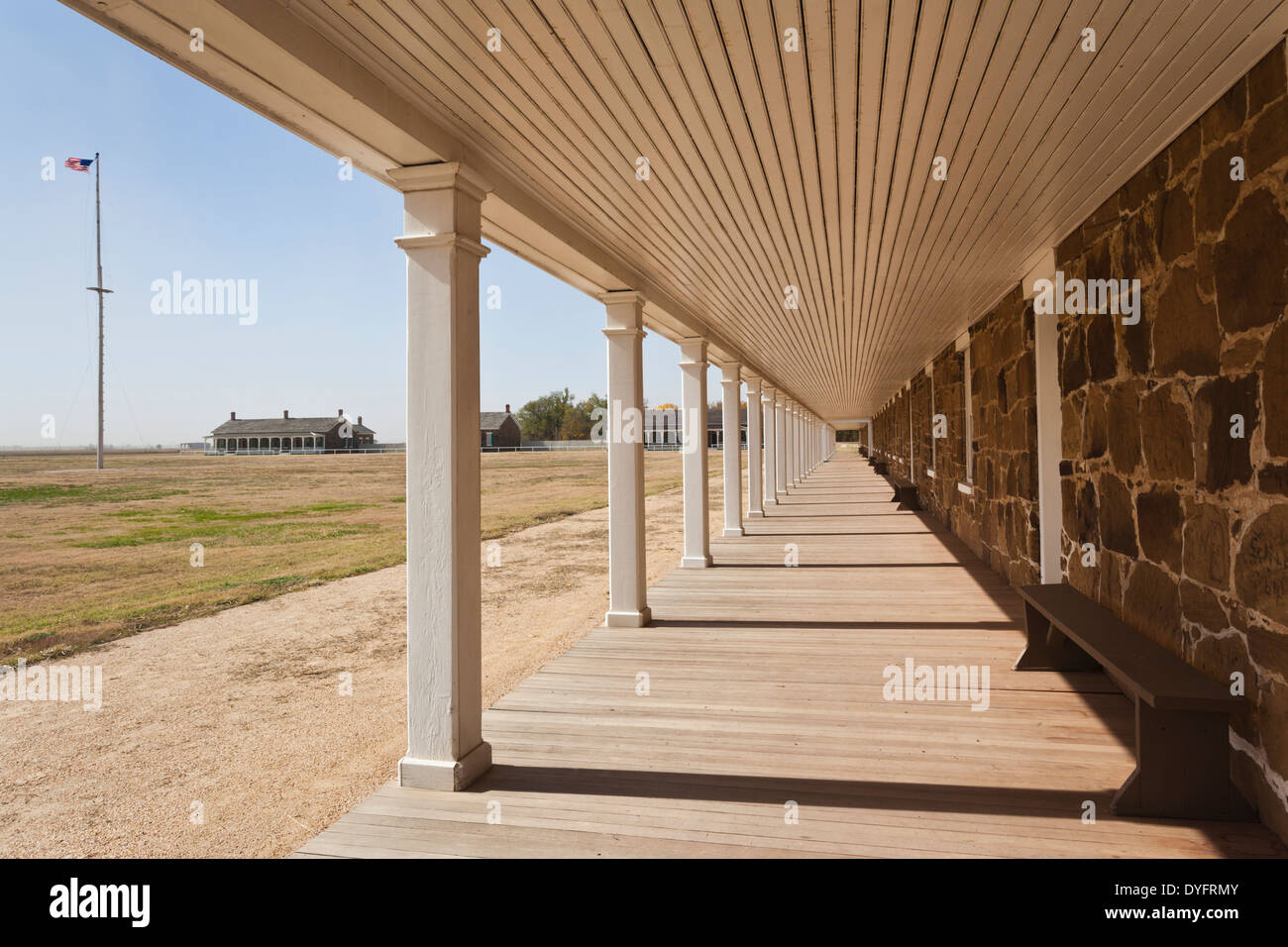 USA, Kansas, Larned, Fort Larned National Historic Site, mid-19th ...