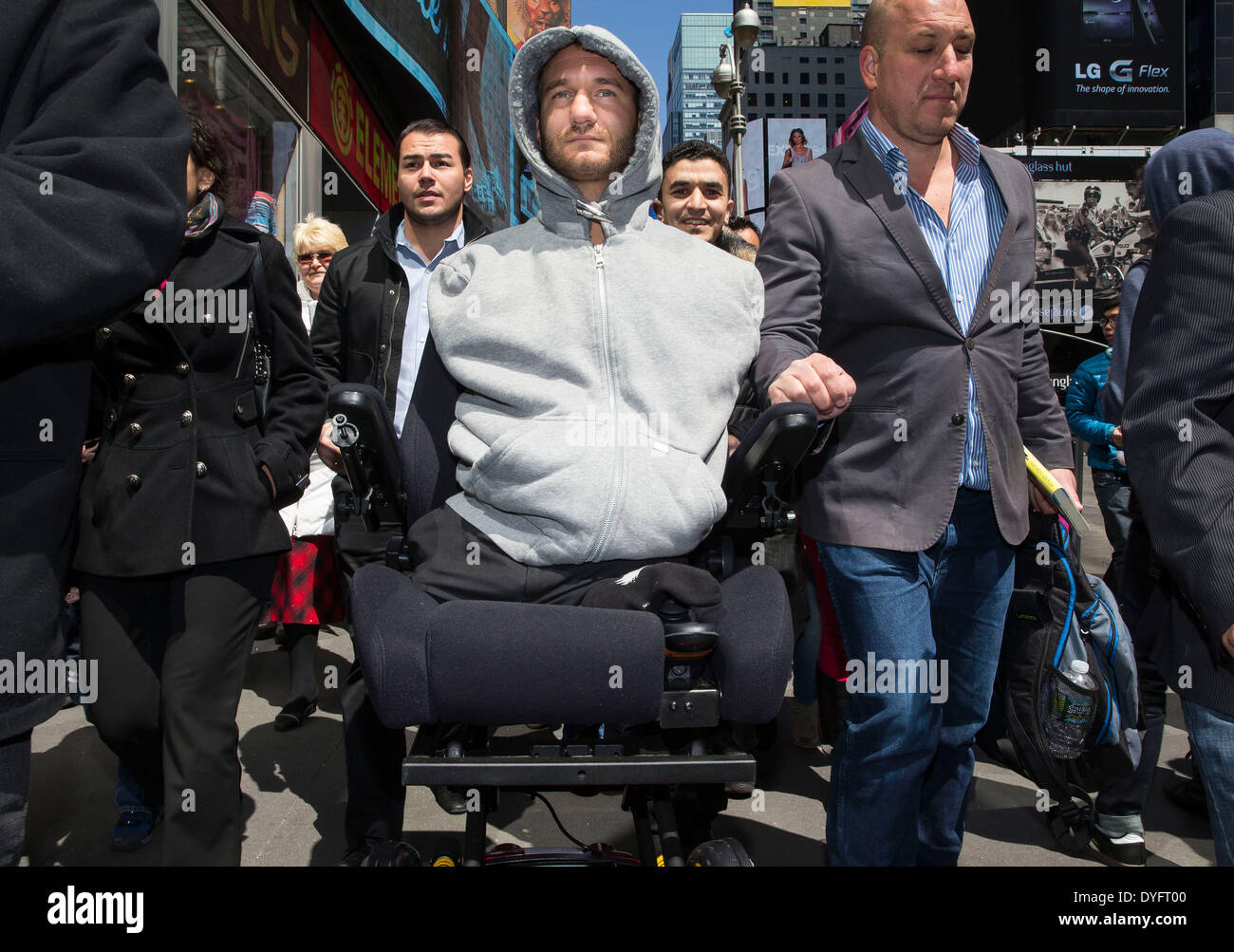New York, NY, USA . 16th Apr, 2014. Nick Vujicic who was born with no ...