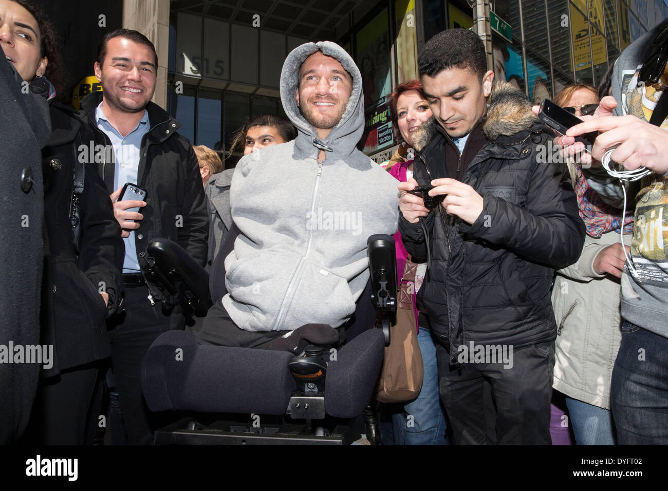 New York, NY, USA . 16th Apr, 2014. Nick Vujicic who was born with no ...